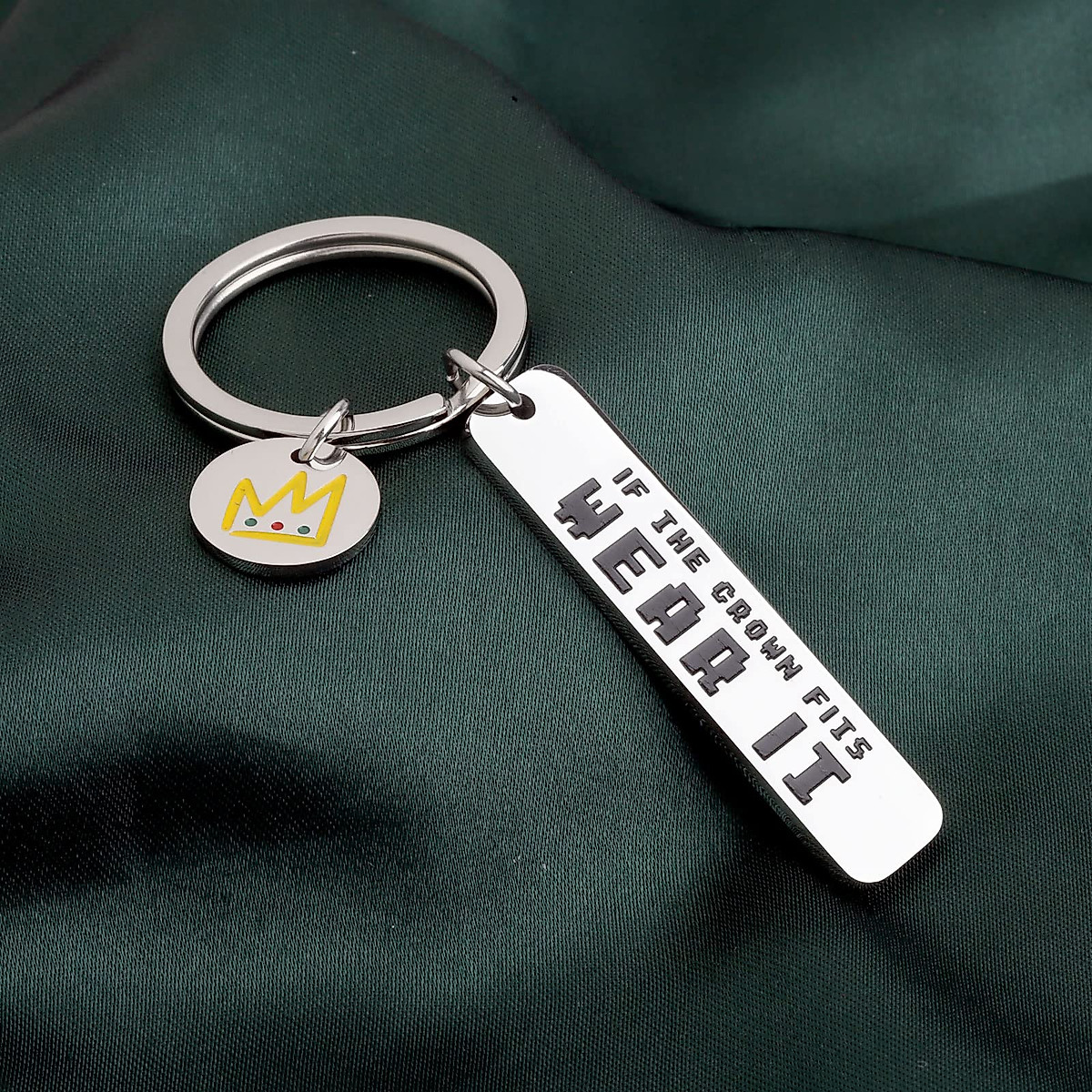 KEYCHIN Dream Ranboo Keychain SMP Gifts If the Crown Fits Wear It Jewelry Ranboo Quote Gifts For SMP Gamer (If the Crown K-S)