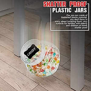 4 Pieces Plastic Candy Jars with Lids 71 oz Clear Cookie Jars Candy Buffet Containers Candy Holder for Candy Buffet Food Snack Storage Canister for Kitchen Counter with Marker and Labels