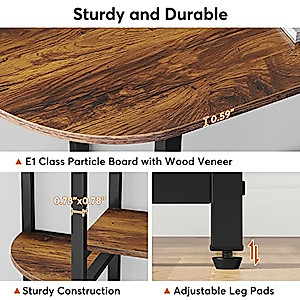 Tribesigns 70.9 Inch Extra Long Console Table, Industrial Sofa Table Behind Couch, Entry Table with Storage for Entryway, Hallway, Living Room, Rustic Brown