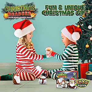 YoYa Toys Christmas Squishies Beadeez - Water Beads Squeeze Balls for Anxiety & Stress Relief, Focus, & Relaxation, Slow Rising Toys for Kids & Adults, Great Gift, 3-Pack Holiday Squishes Set