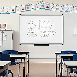 VIZ-PRO Dry Erase Board/Whiteboard, Non-Magnetic, Pack of 2, 36 x 24 Inches, Wall Mounted Board for School Office and Home