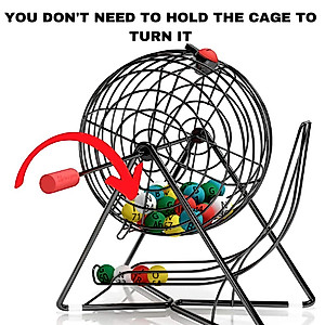 MR CHIPS Bingo Cage and Balls Set with 200 Jam Proof Shutter Slide Cards