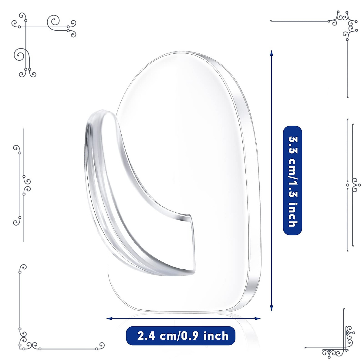 Queekay 30 Pieces Clear Adhesive Wall Hooks for Hanging, Transparent Reusable Seamless Hooks Small Acrylic Sticky Hangers with Non Marking Sticker for Kitchen Bathroom Bedroom Office