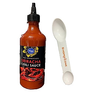 Sriracha Hot Chili Sauce Bundle with ShopexZone Measuring Spoon 2 in 1 Tbsp Tsp Kroger Thai Inspirations Sriracha Chili Sauce 17 oz