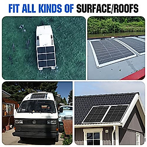 ECO-WORTHY Flexible Solar Panel 130 Watt 12 Volt Monocrystalline Semi-Flexible Bendable for Off- Grid System Motorhome, RV, Caravan, Camper, Boats, Roofs, Uneven Surfaces