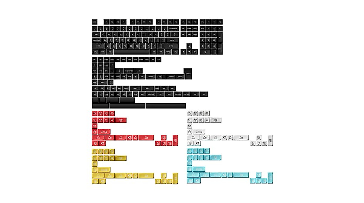 Akko Keycaps Set, WOB Building Blocks with MDA Profile Double-Shot ...