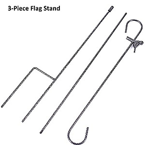 hereex Garden Flag Pole Holder Stand with Bird, Bird Flag Pole Stand for Small Garden Flag 12 x 18, Backyard Flag Stand Heavy Duty Wrought Iron Durable Powder Coating No Flag Black