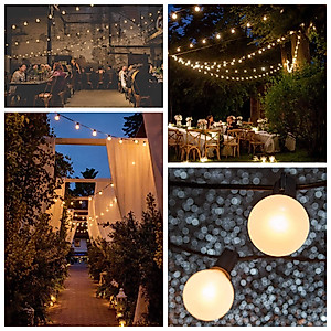 Hometown Evolution, Inc. 25 Foot G50 White Pearl Wedding String Lights with White Wire and G50 2 Inch 7 Watt Globe Bulbs for Parties, Patios, Backyards, Tents and More