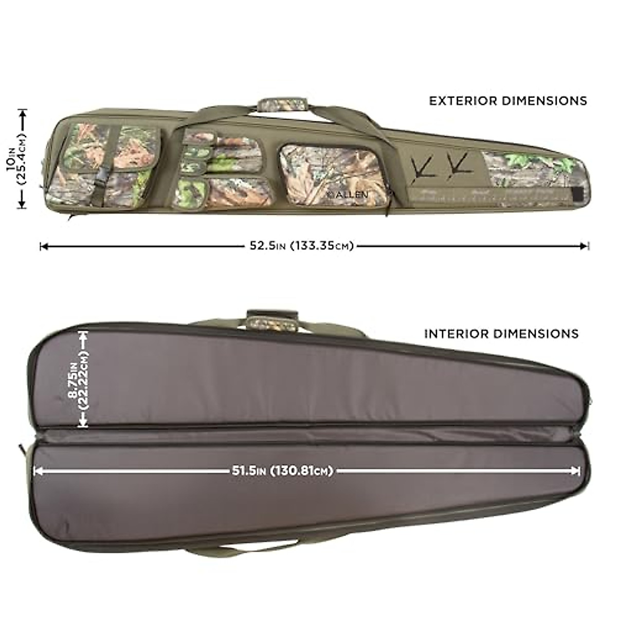 Allen Company Gear Fit Pursuit Shocker Turkey Shotgun Case, 52", Mossy Oak Obsession, Gray/White/Red (954-52)