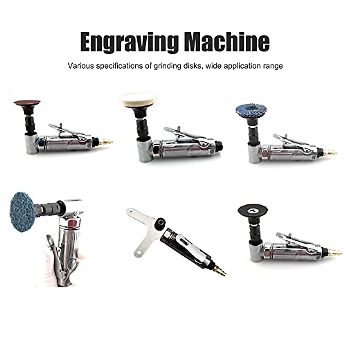 Garosa Mini Air Sander Right Angle Air Die Grinder 20000-25000rpm Pneumatic Grinding Polishing Tool Kit with Emery Disk Car Polisher Sets for Auto Body Work(European Connector)