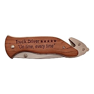 Trucker Gifts For Men Truck Driver 5 Out Of 5 Stars Review On Time Every Time Laser Engraved Stainless Steel Folding Survival Knife