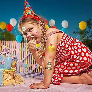 Estune 500 Pieces Farmhouse Animal Temporary Tattoos for Kids farmhouse Animal Tattoos Kids Tattoo Stickers for Kids Pig, Calf, Lamb, Chick Animal Temporary Tattoos for Teens Theme Party Supplies