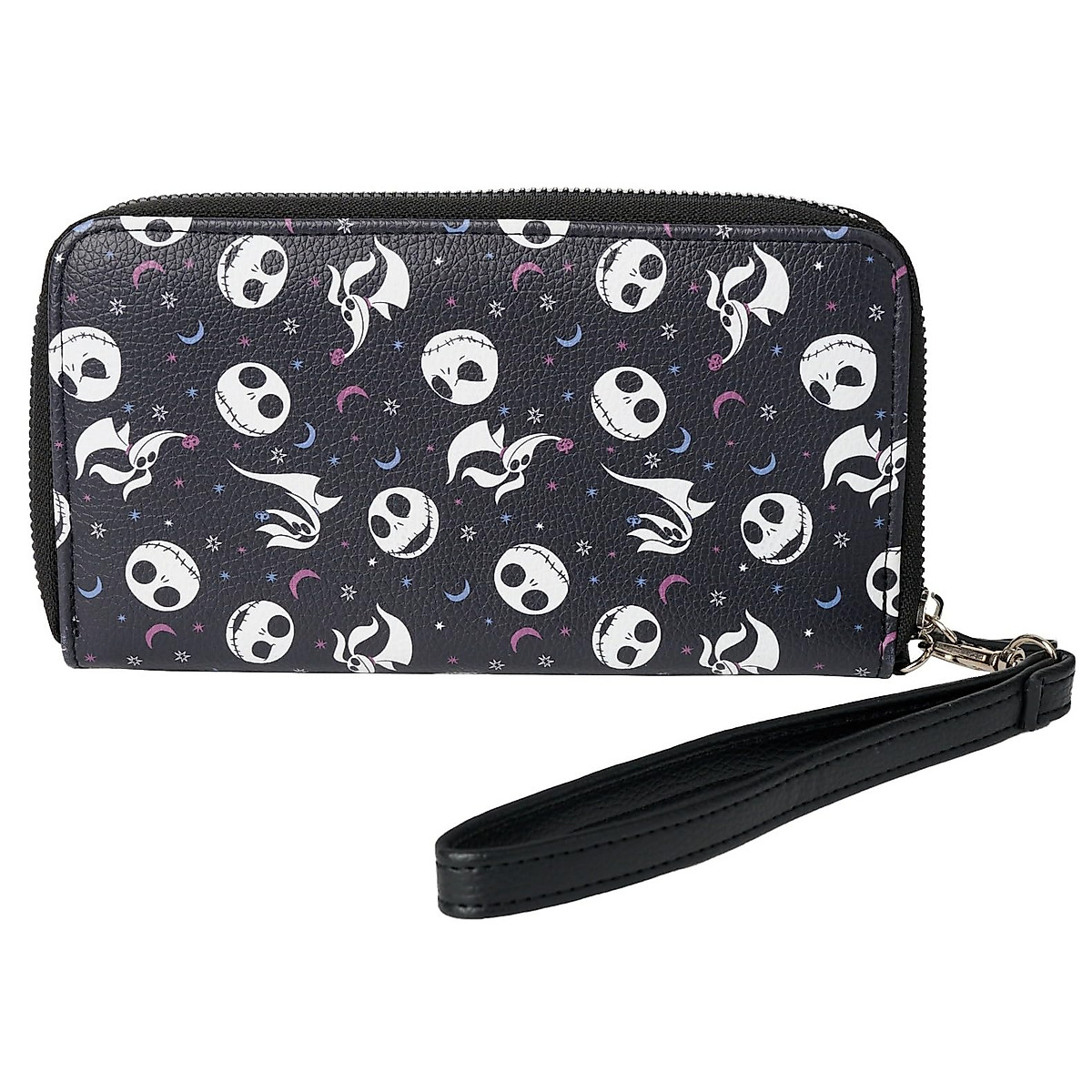 Disney Wallet Wristlet Zip Clutch Faux Leather (Jack Skellington Black)