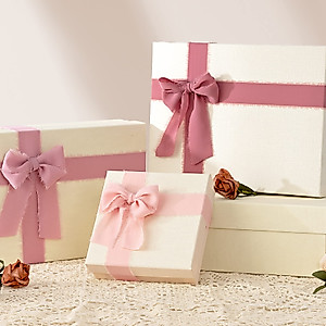 JEDIA Valentine's Day Ribbon, 3 Rolls Dusty Rose Flower Ribbons, 1.5" x 7Yd Pink Bouquet Ribbon Set for Wedding Invitations, Gift Wrapping, Wedding Decor, Bouquet Wrap, Bow Making, Bridal Bouquets