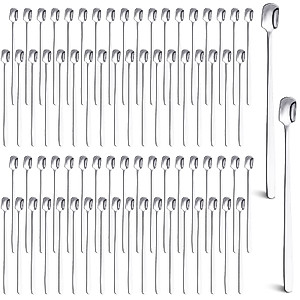 100 Pcs Coffee Stirrers Long Handle Spoon for Drink Bar Mixing Spoon Long Spoon Stainless Steel Cocktail Stirrers Spoons
