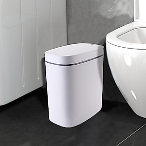4 Gallon Garbage can,Small Bathroom Trash Can,Smart Trash can, Extra Wide Opening, Automatic Opening and Closing lid, Motion Sensor, Non-Contact Trash can with lid for Kitchen Bathroom Office