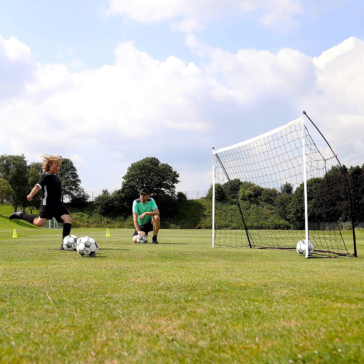 QUICKPLAY Kickster Soccer Goal Range – Ultra Portable Soccer Goal | Quick and Easy Set Up | Includes Soccer Net and Carry Bag | Available in 7 Sizes [Single Goal]