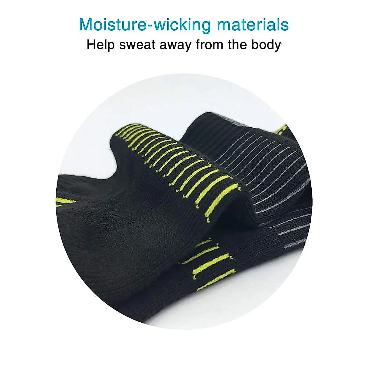 BERING Women's Athletic Running Cushioned Ankle Socks, Size 6-9, Black, 6 Pairs