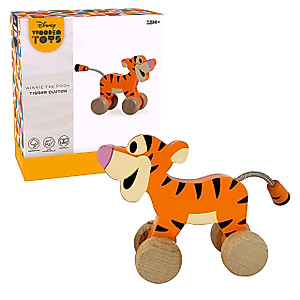 Just Play Disney Wooden Toys 6.5-inch Tigger the Tiger Clutch Toy, Classic Look, Winnie the Pooh, Kids Toys for Ages 18 Month
