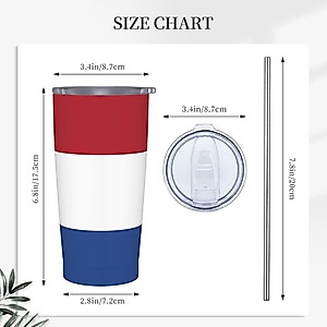 VKKOEWL Netherlands Holland Flag Stainless Steel Insulated Tumbler 20 Oz Travel Water Bottle Coffee Mug Drink Cup With Lid Straw