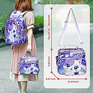 KidsPUNK Lunch Box Kids, Girls Lunch Box Insulated Lunch Bag Bento Lunch Box For Kids Cute Cat Lunch Box For Girls Insulated Lunch Box For Boys Lunchboxes Kids With Water Bottle Holder