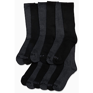 AND1 Men's Athletic Arch Compression Cushion Comfort Crew Socks (12 Pack), Size 6-12.5, BlackGray