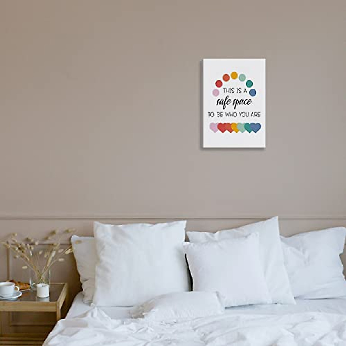 This Is A Safe Space To Be Who You Are Wall Art Prints Artwork Decor for Mental Health Themed Canvas Wall Art Prints,Bathroom Bedroom Living Room Home Counseling Office Decorations,11"x14"