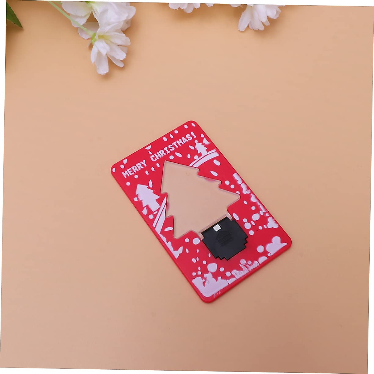 DOITOOL 15 Pcs Christmas Decorative Night Light Christmas Pocket Lamp Christmas Folding Lamp Portable Credit Card Light Cristmas Glowing Toy Cristmas Party Favors Child Christmas Tree