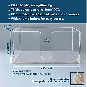 Sicily Guest Multifold Paper Towel Holder Dispenser Bathroom, Kitchen Countertop (10.75”W x 4.125”D x 5”H) 5mm Acrylic Napkin Holder for C-Fold, Z-Fold, Trifold Disposable Napkins in Home, Restaurant