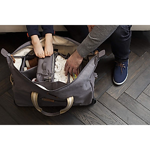 Storksak Travel Cabin Carry On with Wheels and Multi-functional Organizer, Water-Resistant, Grey