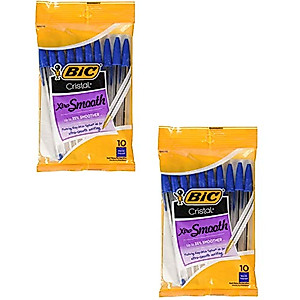 BIC 751766084321 Cristal Xtra Smooth Pens Blue Medium Point. 20-Pack