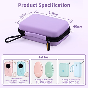 Phomemo D30 Label Maker Machine with case and 1 roll Label Tape, Portable Bluetooth Label Printer, Small Smart Phone Handheld Sticker Mini Labeler Multiple Templates Font Icon Easy to Use