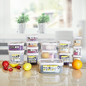 KARMAS PRODUCT 28 Piece Food Storage Container Set with Easy Locking Lids,BPA Free and 100% Leak Proof,Plastic (Milky, 28-Piece)