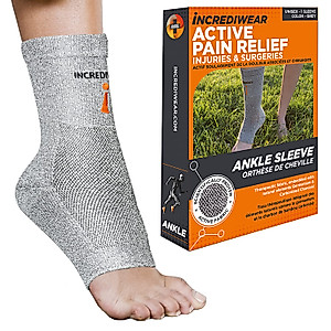 Incrediwear Ankle Sleeve, Grey, Large