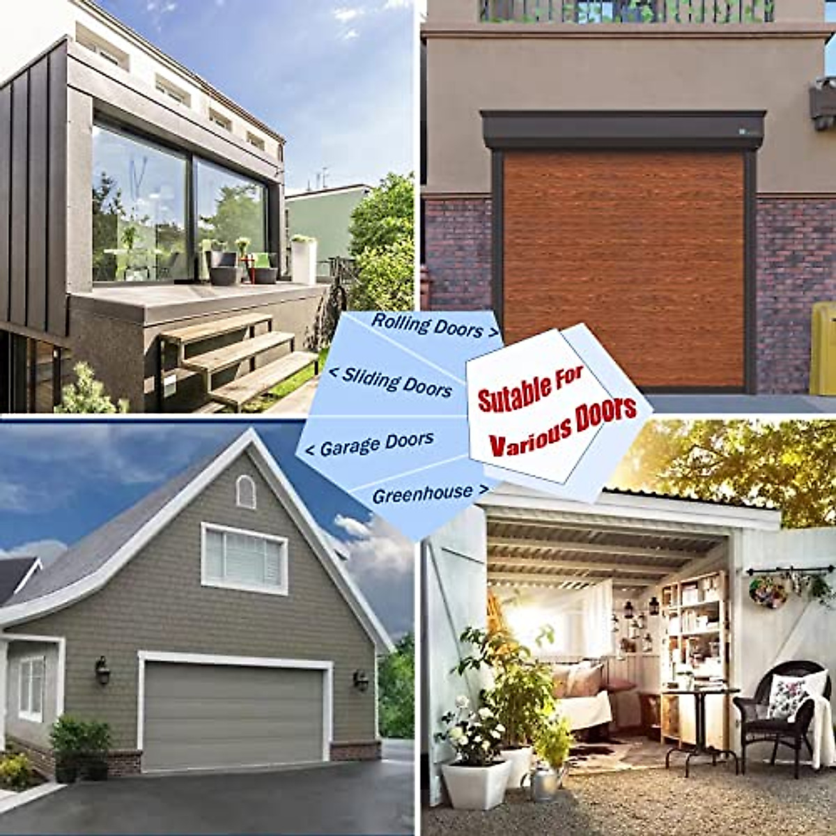 LydeLog Both-Way Magnetic Garage Door Screen, Glass Fiber Screen Cloth Magnetic Type Gravity Automatic Closing Screen, Hands Free Magnetic House Screen with Whole Framework Magic Tape (16 x 7 FT)