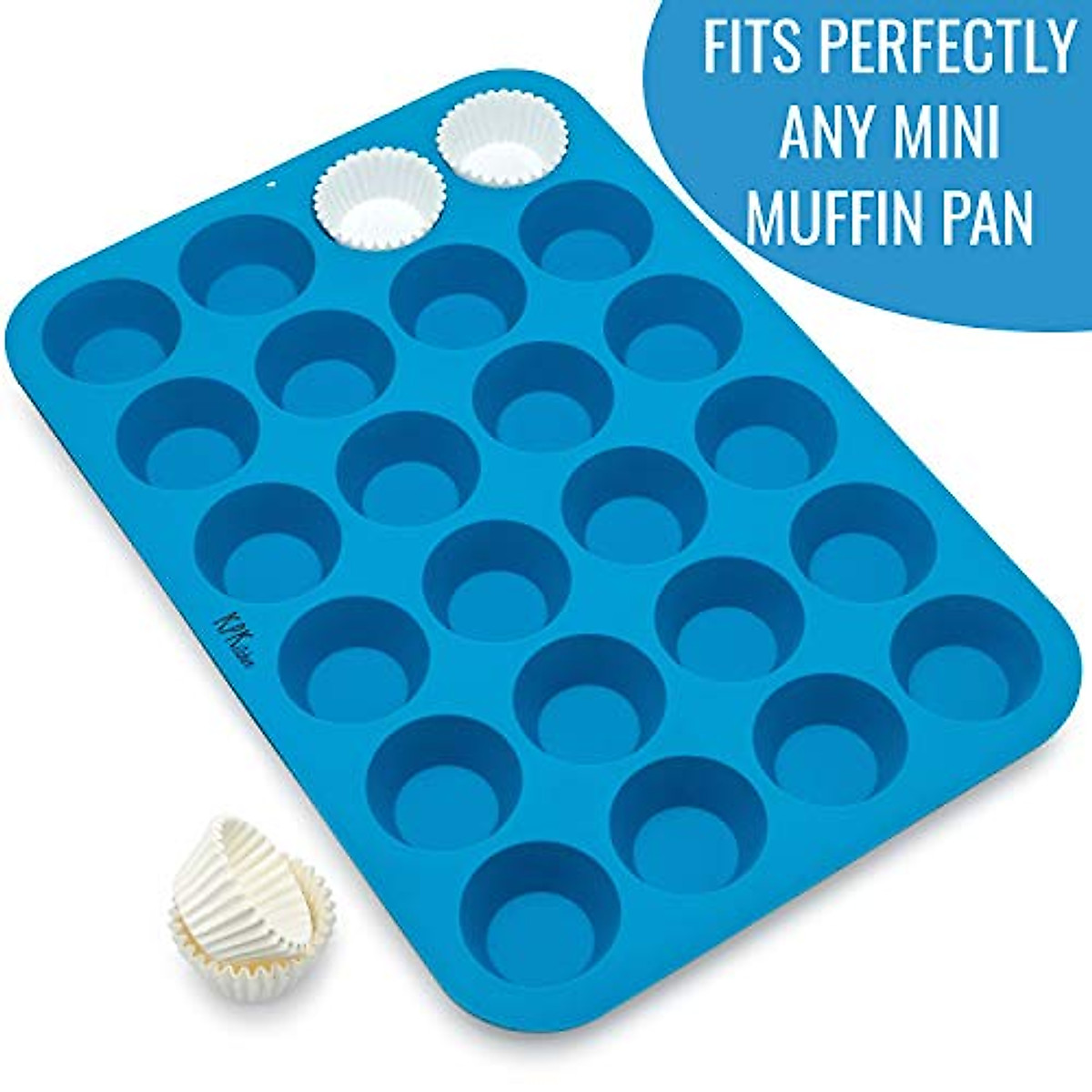 White Mini Cupcake Liners - 300-Pack - Mini Cups Sized Paper Cupcake Wrappers - Fits Perfectly Any Mini Muffin Baking Pan - Cup Cake Liner for Cupcakes, Muffins, Keto Fat Bombs & Mini Cheesecakes