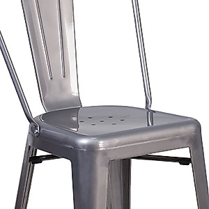 Flash Furniture Lincoln 24'' High Clear Coated Indoor Counter Height Stool with Back