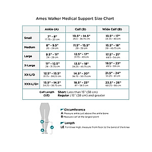 Ames Walker AW Style 200 Medical Support Closed Toe 20-30 mmHg Firm Compression Knee High Stockings Beige Medium Wide