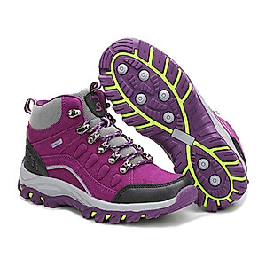 VARSKARC Women's Anti-Slip Lightweight Breathable Hiking Shoes Quick-Dry Trekking Shoes Low-Heeled Sneakers Purple