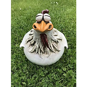 Euiroet Funny Farm Chickens Statues,Cute Chicken Fence Decoration,Resin Chickens Decor,Outdoor Real Animal Statue,Chicken Sculpture,Perfect for Home Garden Stairs,Farm,Patio,Backyard