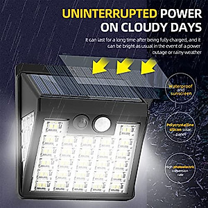 Solar Outdoor Lights, Street Light Ip65 Waterproof Outdoor Solar Powered Dusk to Dawning with Motion Sensor Led Floods Light for Parking Lot, Drive-Way