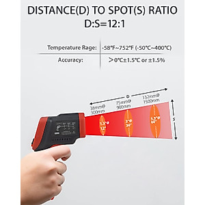 Wintact Digital Infrared Thermometer -58 to 1022℉ (-50 to 550℃) Non-Contact Laser Temperature Gun Measuring Surface for Kitchen Cooking Food Fluid BBQ Frying Meat