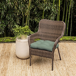 Arden Selections earthFIBER Outdoor Rocking Chair Cushion, 2 Pack, 20 x 18, Rain-Proof, Fade Resistant, Tufted Plush Cushion for Rocking and Wicker Chairs 20 x 18, Sage Green Texture