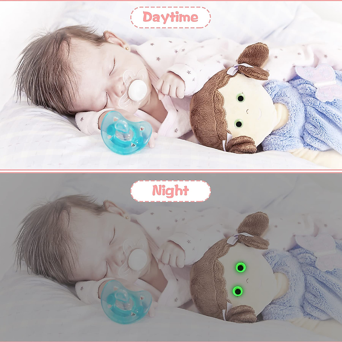 UPINS 300Pcs Googly Wiggle Eyes Self Adhesive, Glowing in Dark Eyes for Crafts Sticker 10 mm Sparkle Wiggle Eyes Suitable for Handicrafts DIY Halloween Christmas