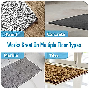 AOKLANT 8 Piece Adhesive Grippers for Rugs, Non-Slip Rug Tape for Hardwood Floors and Tiles, Reusable Washable Carpet Tape, Double Sided Anti Curl Corner Side Gripper