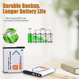 PowerTrust 2-Pack 3.7v NP-BN1 Replacement Battery and LCD USB Charger for Sony NP-BN1 Cyber-shot DSC-QX10 QX100 T99 T110 TF1 TX5 TX7 TX9 TX10 TX20 TX30 TX55 TX66 TX100V TX200V W310 W320 W330 W350 W360