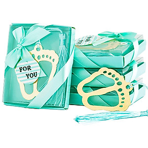 30PCS Baby Shower Bookmarks for Baby Shower Favors Bridal ShowerWedding Gifts Derations Souvenirs for Gues with Individual Gift Package, Blue