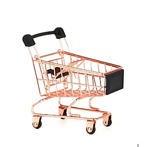 2 Pcs Mini Metal Shopping Cart, Mini Shopping Grocery Cart Supermarket Handcart Trolley Handcart Toy Shopping Carts