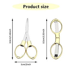 AHQiZFX 3 Pcs Folding Scissors, Safe Portable Travel Mini Scissors Crafting Scissors Stainless Steel Retractable Small Scissors for Home Office School Safe Portable Travel Scissors