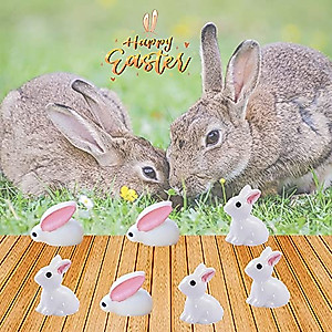 AWEELON 120PCS Miniature Rabbit Figurines, Mini Resin Rabbits Fairy Garden Miniature Moss Landscape DIY Terrarium Crafts Ornament Accessories for Home Décor